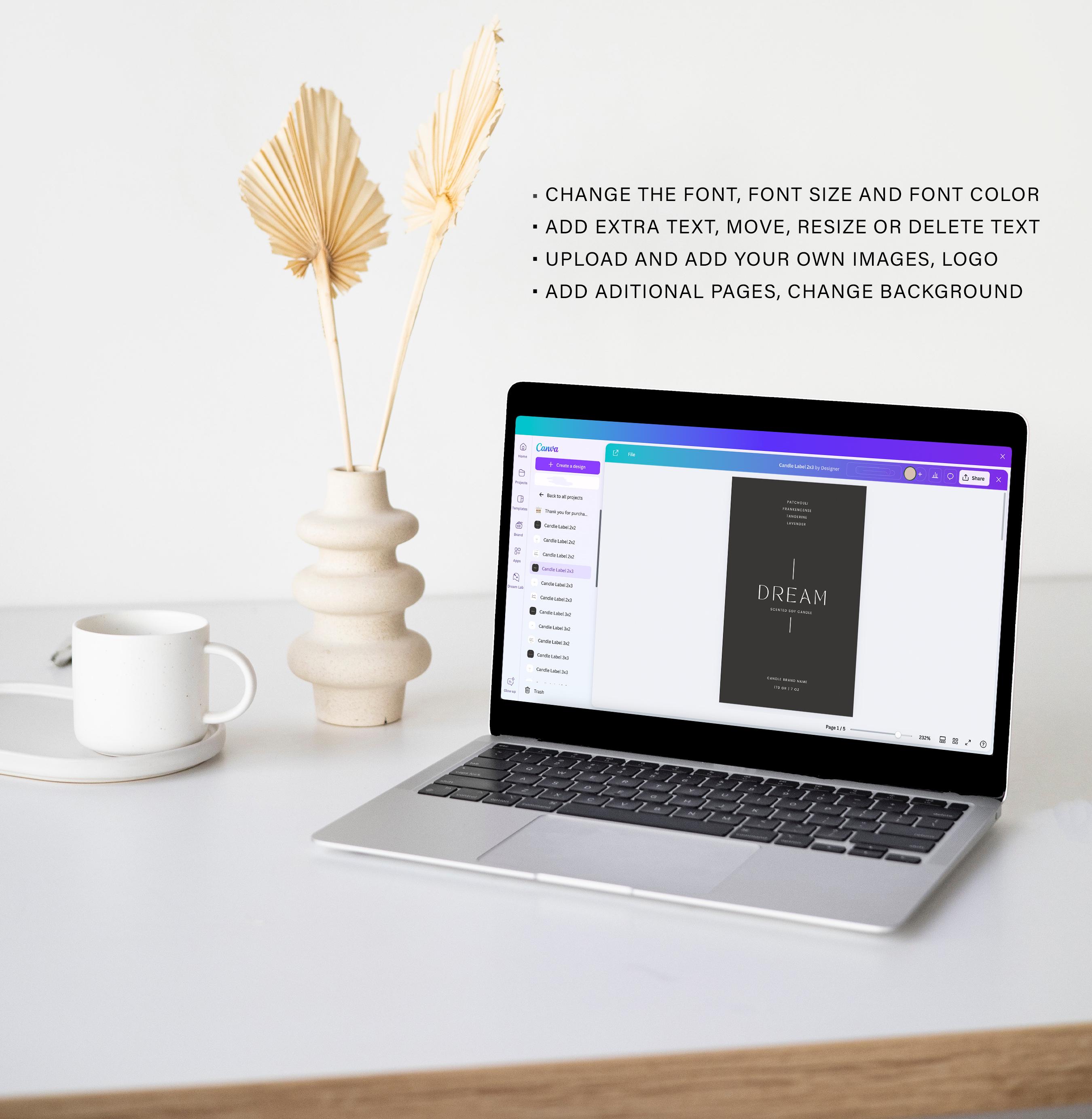 Editable Canva Candle Label Template, Customizable Label, Instant ...