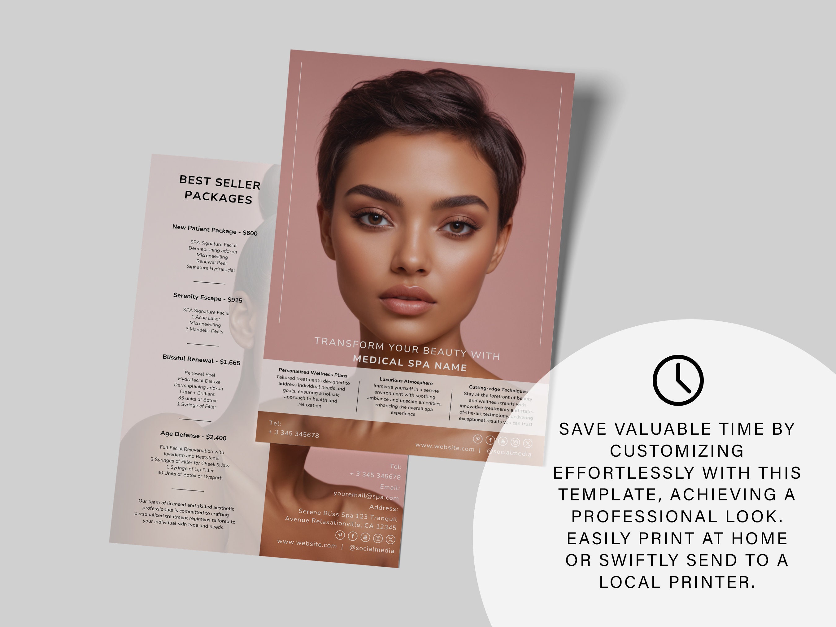 Botox Dermal Filler Packages Flyer Template, Spa Brand Advertisement ...