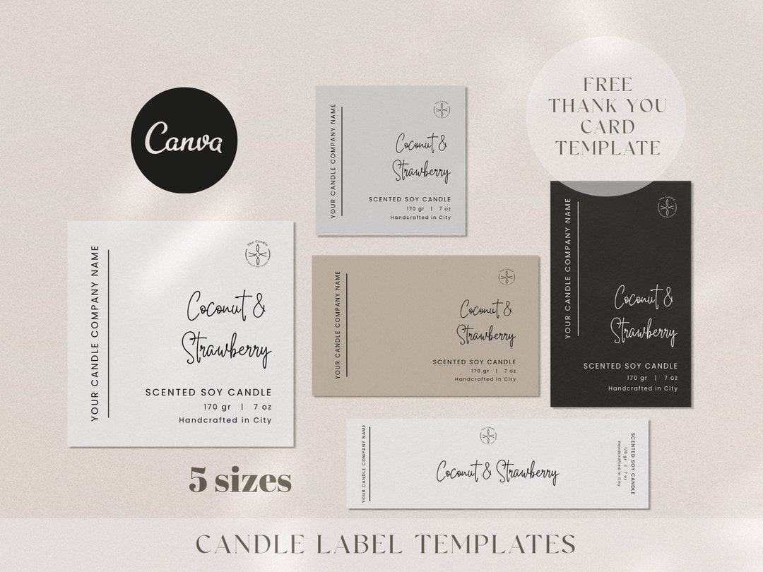 Editable Canva Candle Label Template, Customizable Label, Instant ...