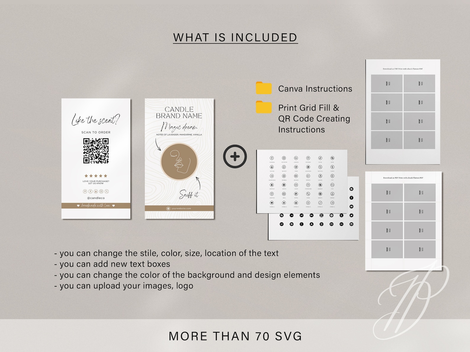 Candle Scent Card Template, Scent Tester Card, Editable Wax Melt ...