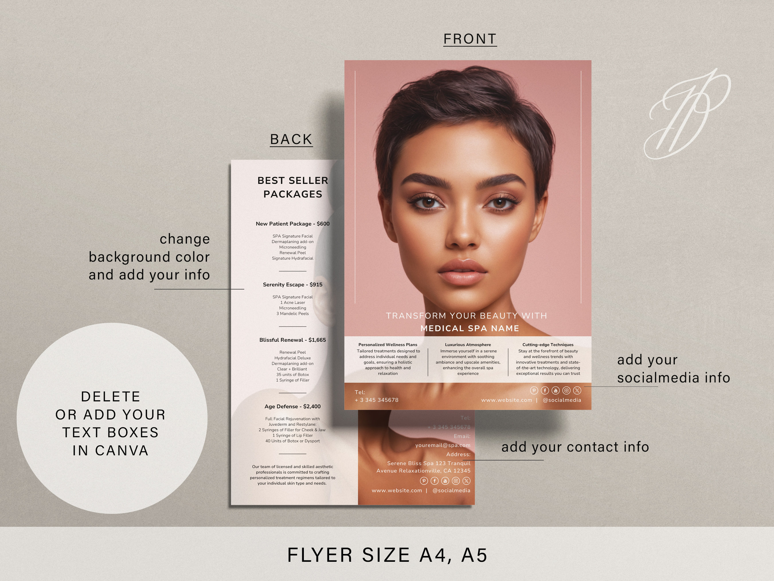 Botox Dermal Filler Packages Flyer Template, Spa Brand Advertisement ...