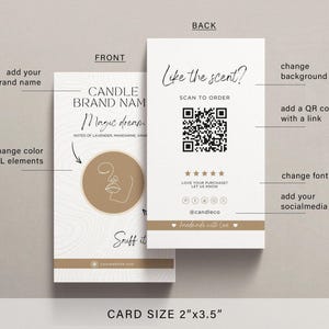 Candle Scent Card Template, Scent Tester Card, Editable Wax Melt ...