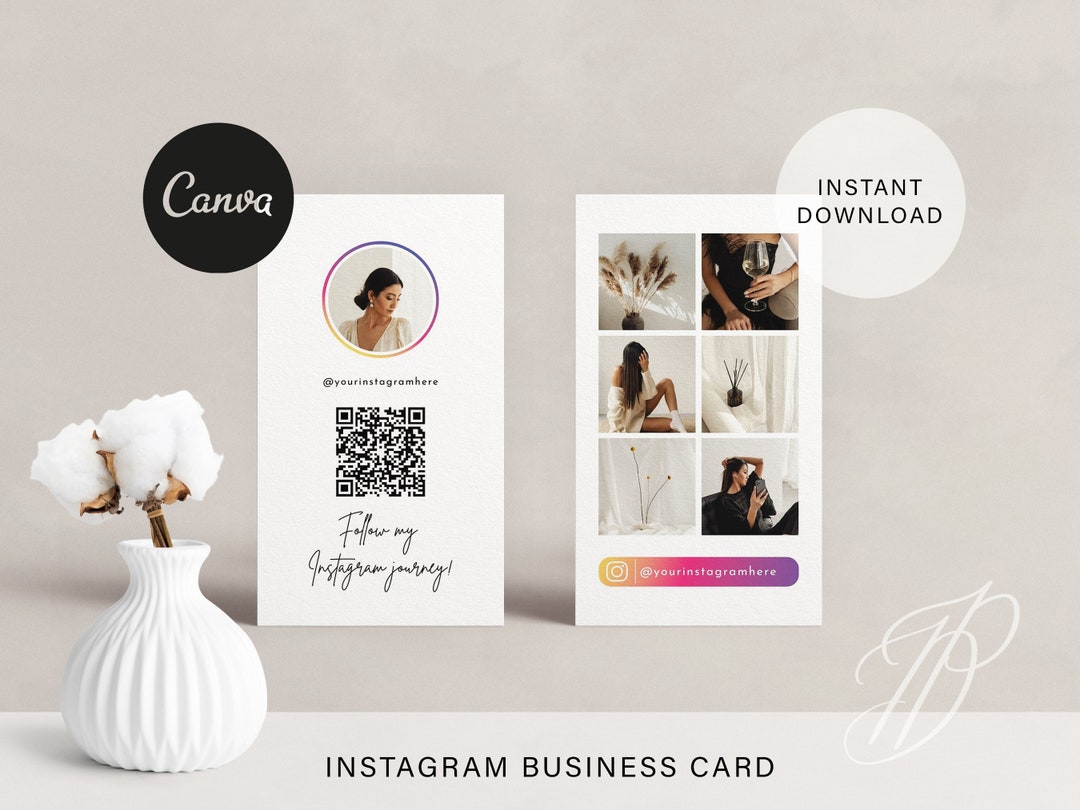 Editable Instagram Business Card | Digital Instagram Business Card ...