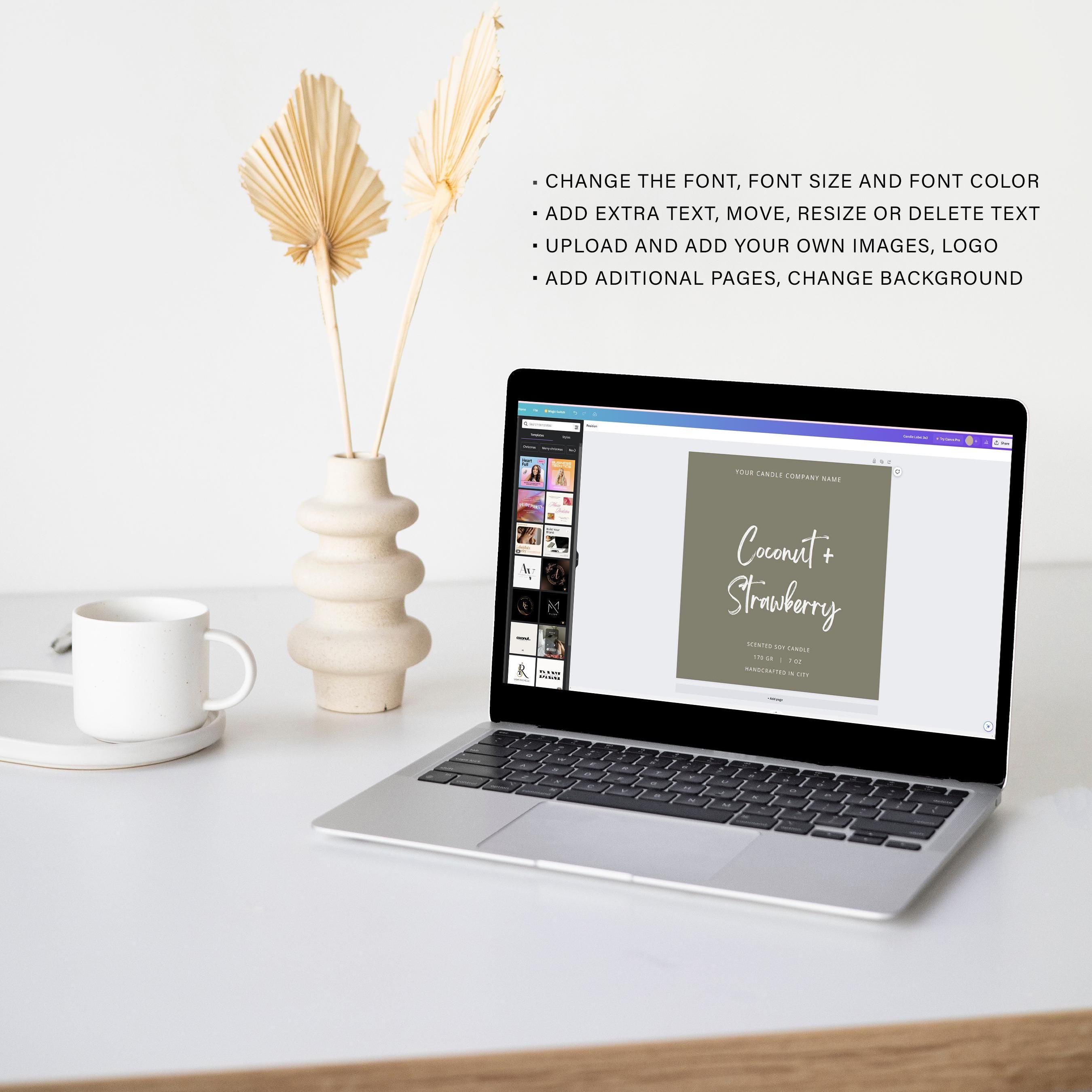 Editable Canva Candle Label Template, Customizable Label, Instant ...