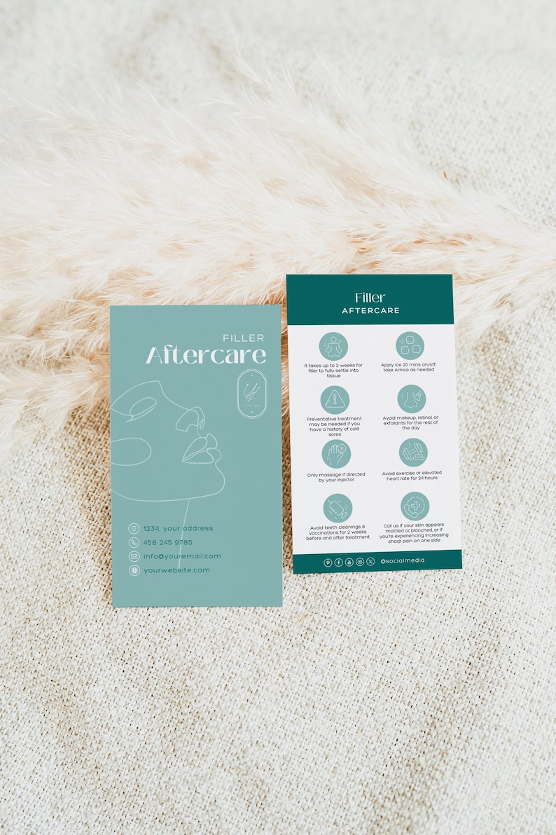 Filler Aftercare Card Template Canva | Editable Filler Care Card, Post ...