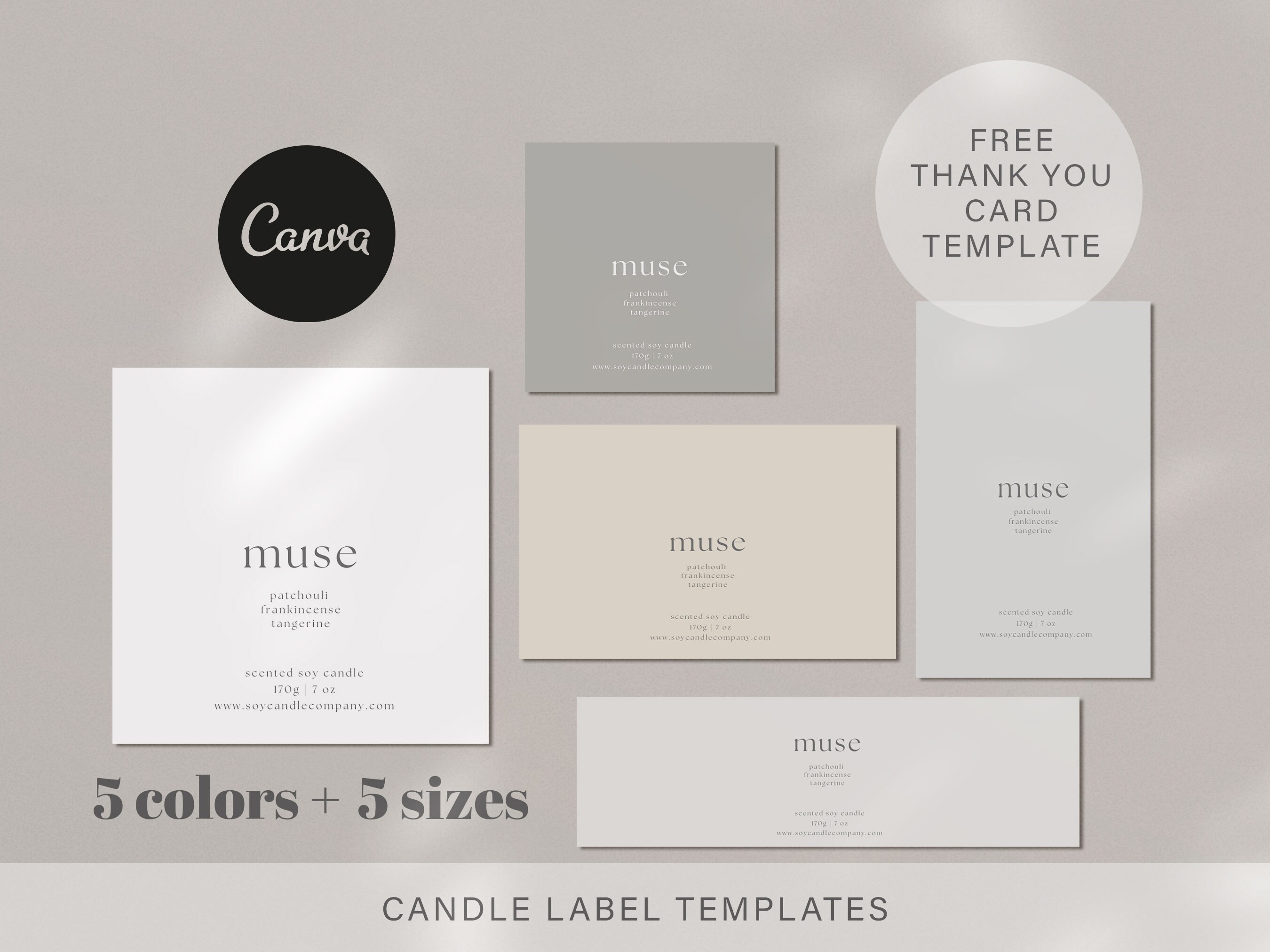 CANVA Candle Label Template, Minimalist Candle Label, Candle Packaging ...
