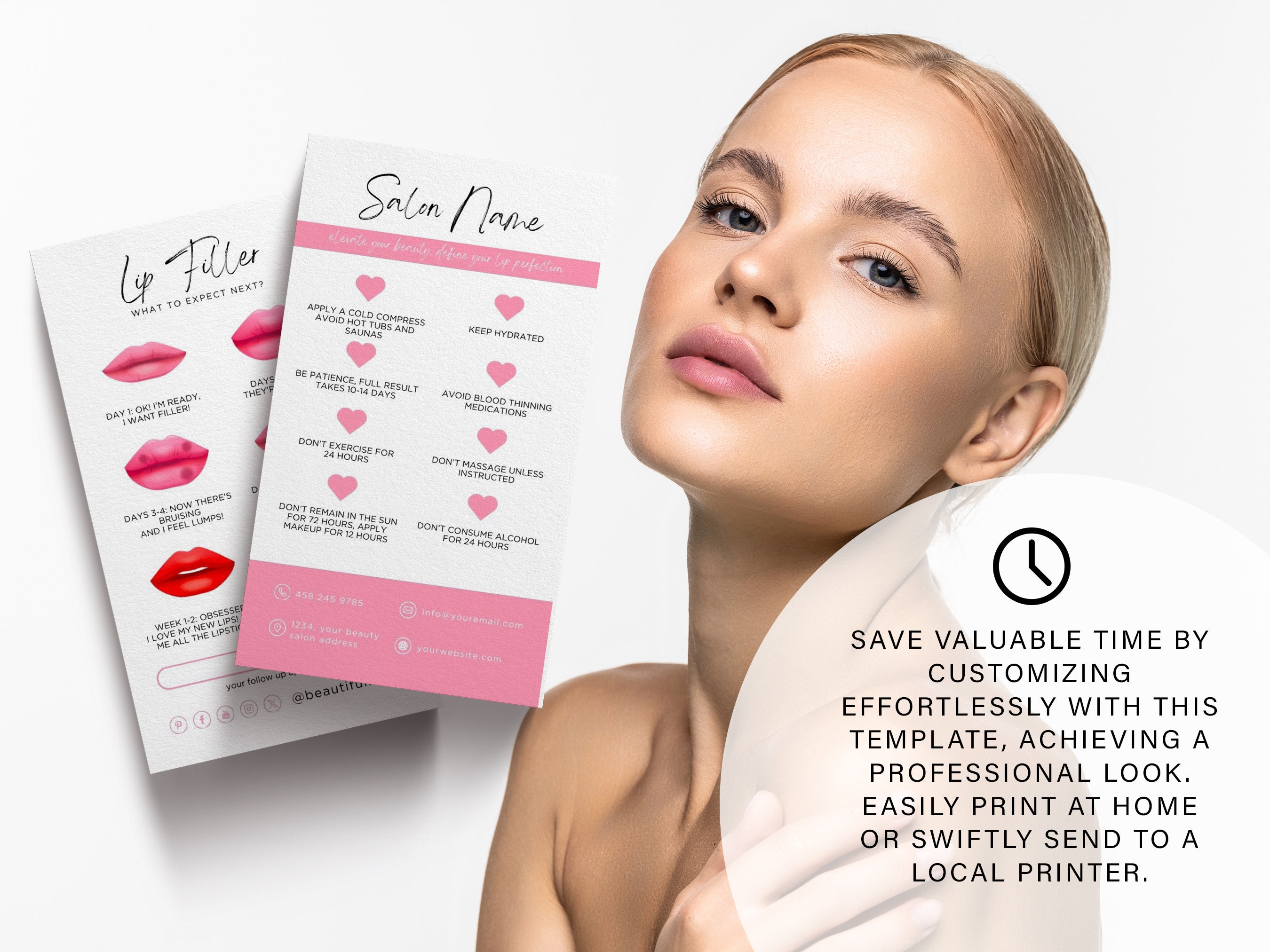 Lip Filler Aftercare Instructions Template Editable Lip Filler Healing ...