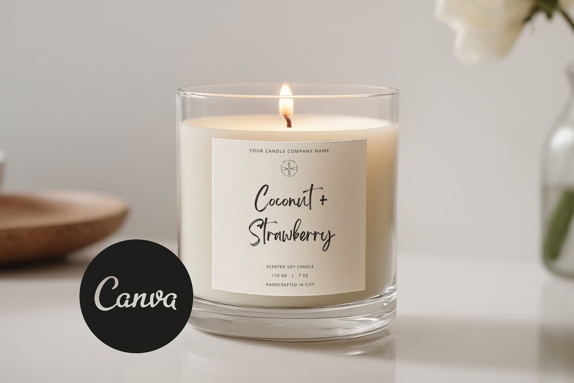 Editable Canva Candle Label Template, Customizable Label, Instant ...