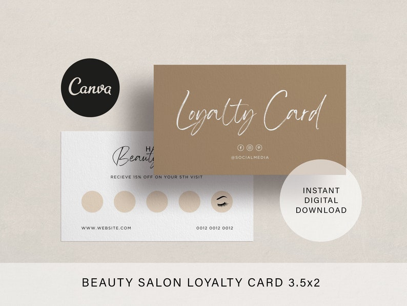 Customer Loyalty Card Canva Template, Editable Loyalty Card, Printable ...