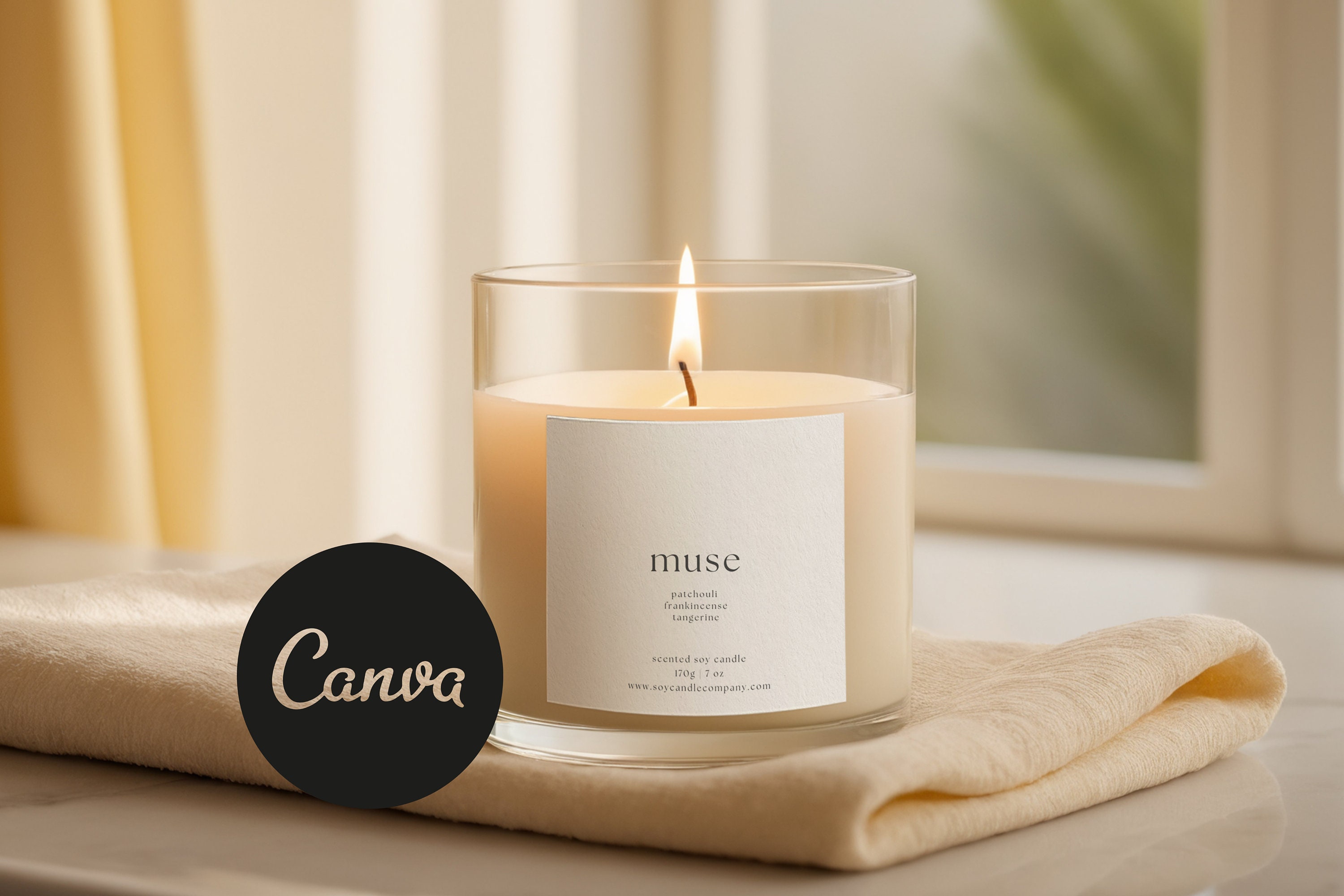 CANVA Candle Label Template, Minimalist Candle Label, Candle Packaging ...