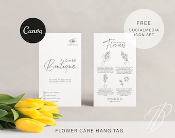 Flower Care Hang Tag Fresh Flower Plant Care Card Bouquet Care ...