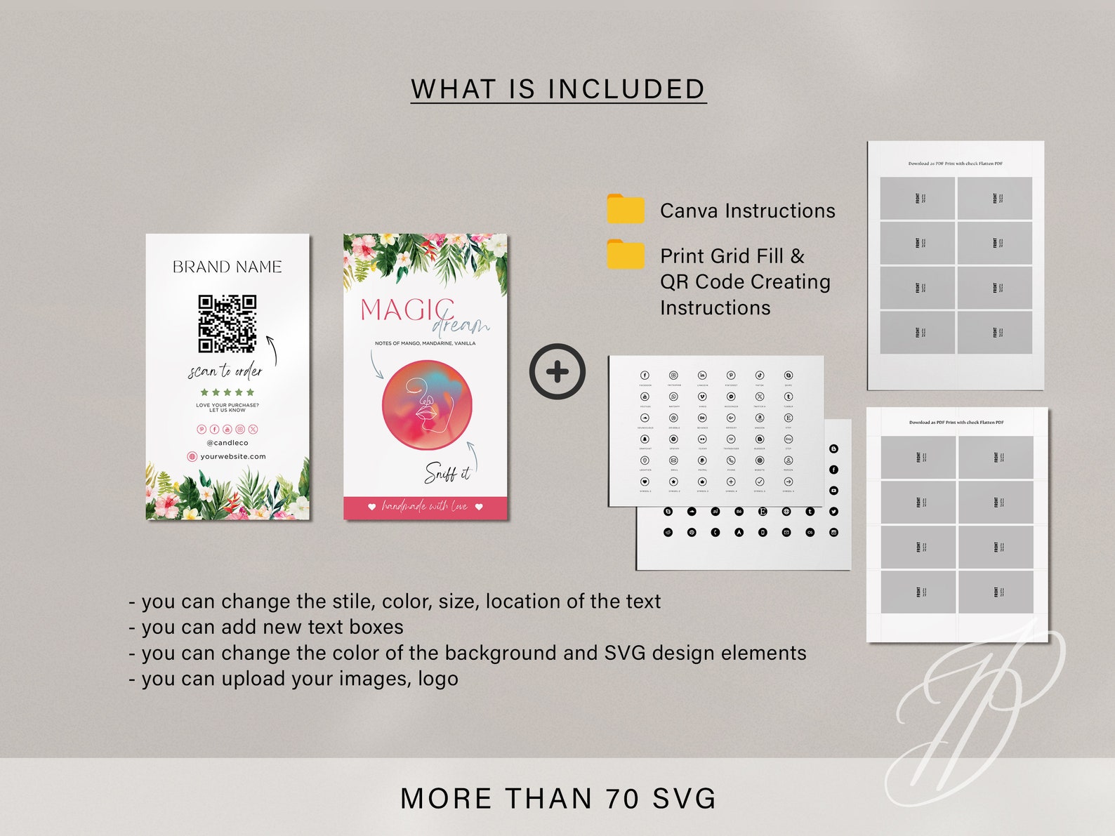 Tropical Candle Scent Card Template, Scent Tester Card, Editable Wax ...