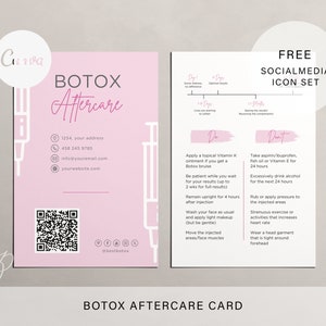 Editable Botox Aftercare Card Templates, Instant Download, Injection ...