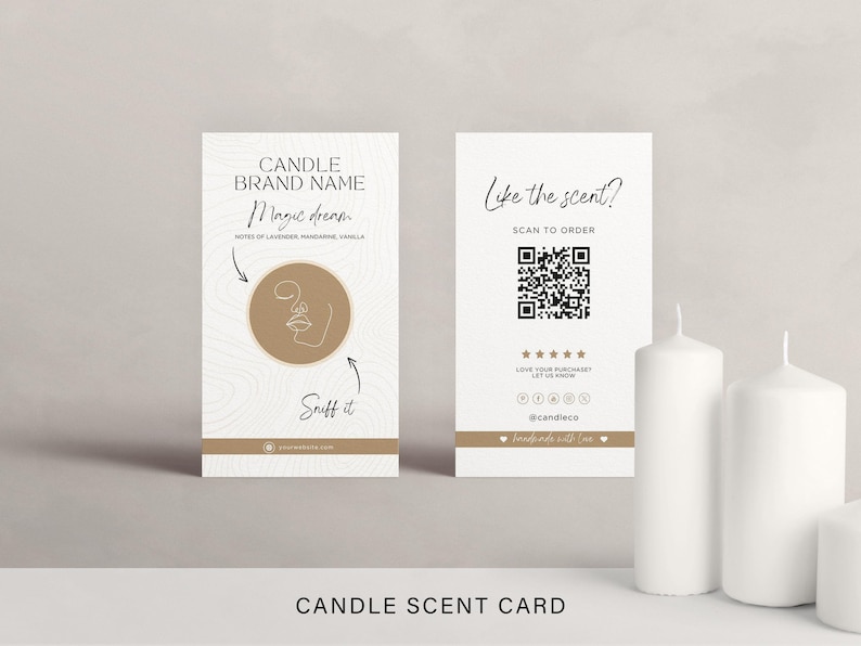 Candle Scent Card Template, Scent Tester Card, Editable Wax Melt ...
