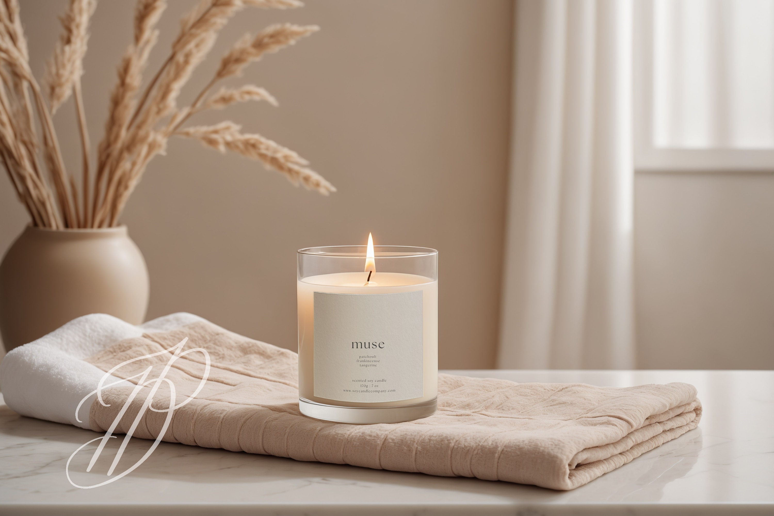 CANVA Candle Label Template, Minimalist Candle Label, Candle Packaging ...