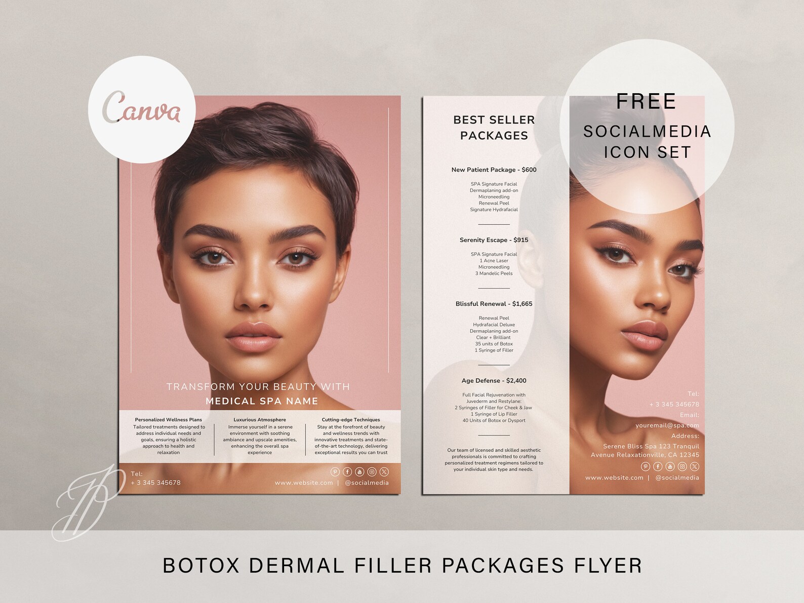 Botox Dermal Filler Packages Flyer Template, Spa Brand Advertisement ...