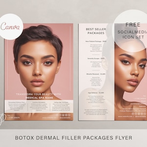 Botox Dermal Filler Packages Flyer Template, Spa Brand Advertisement ...
