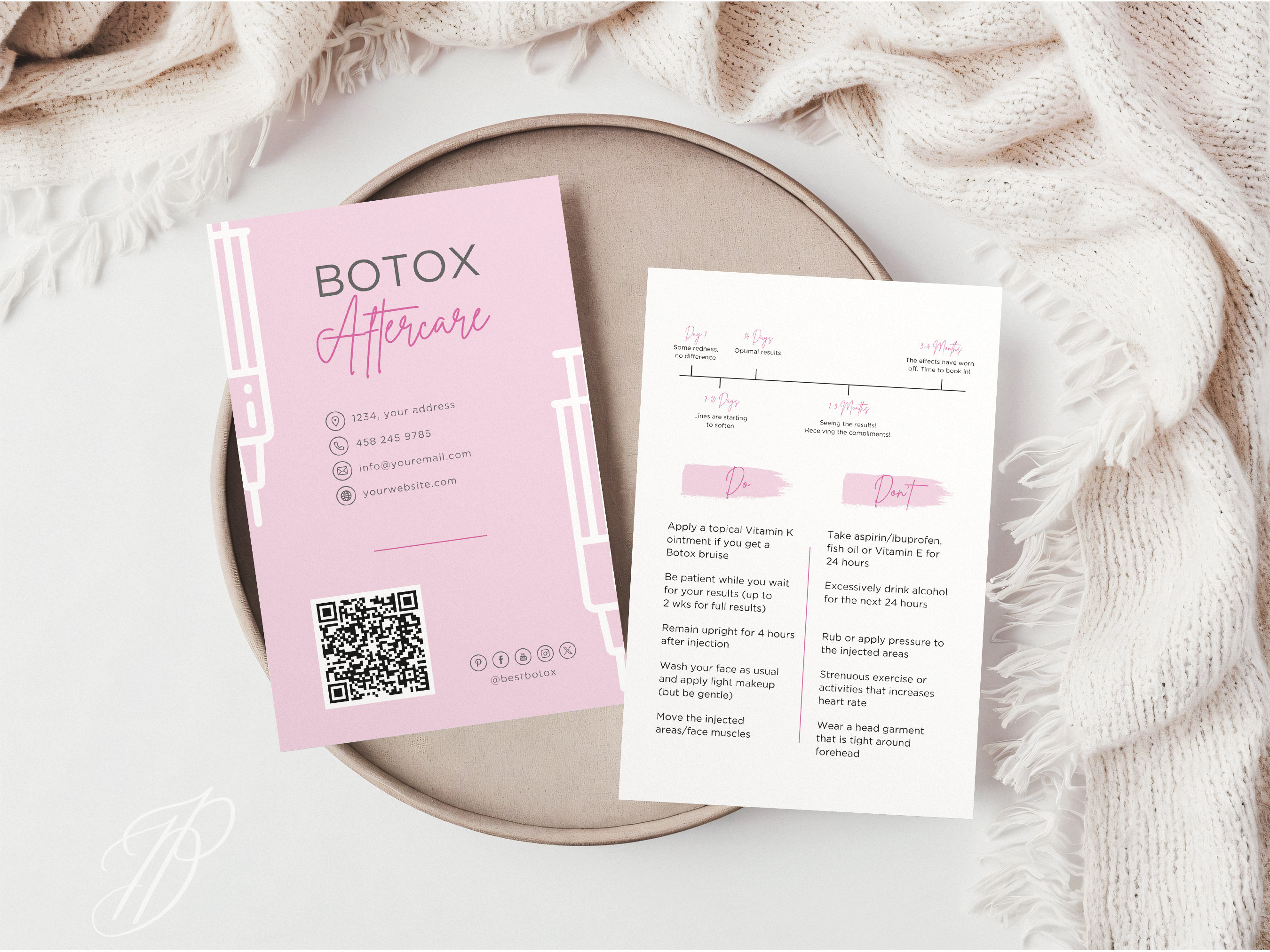Editable Botox Aftercare Card Templates, Instant Download, Injection ...