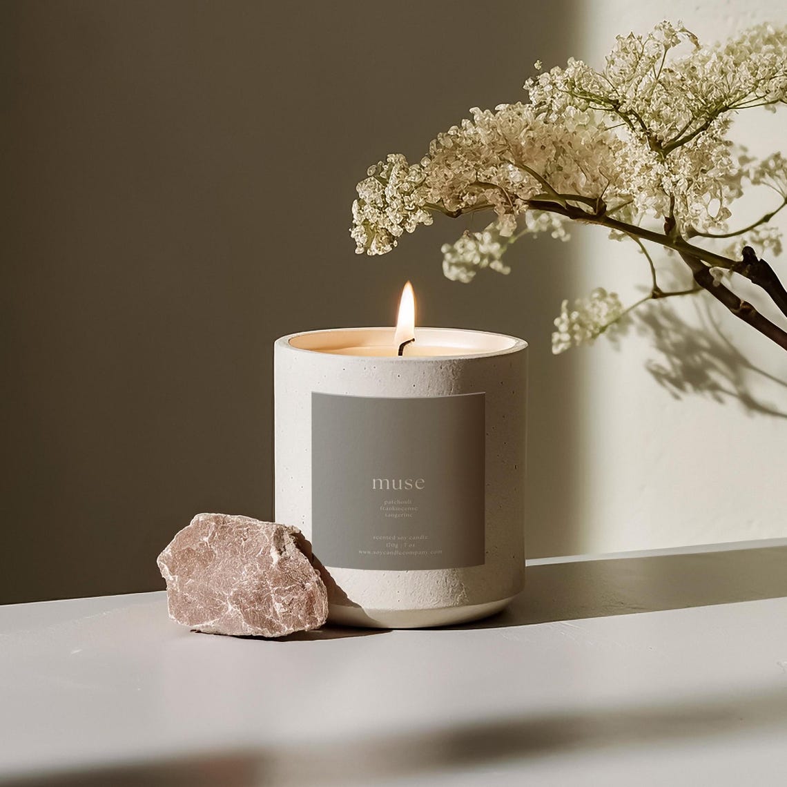 CANVA Candle Label Template, Minimalist Candle Label, Candle Packaging ...