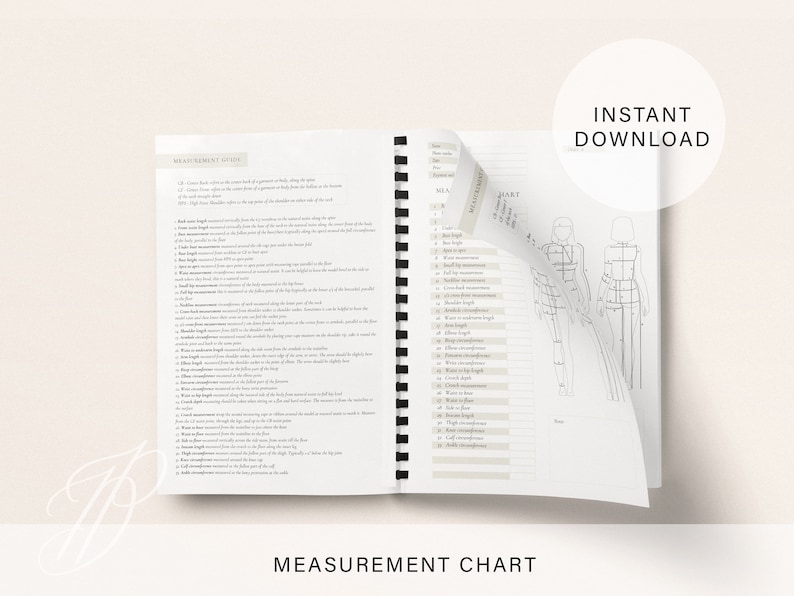 Body Measurement Chart | Women Female Template Fashion Designer | PDF ...