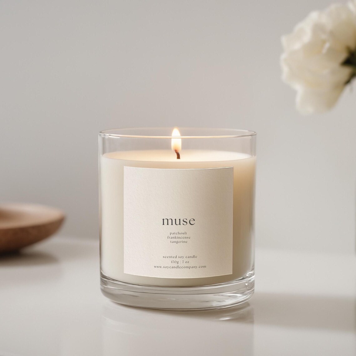 CANVA Candle Label Template, Minimalist Candle Label, Candle Packaging ...
