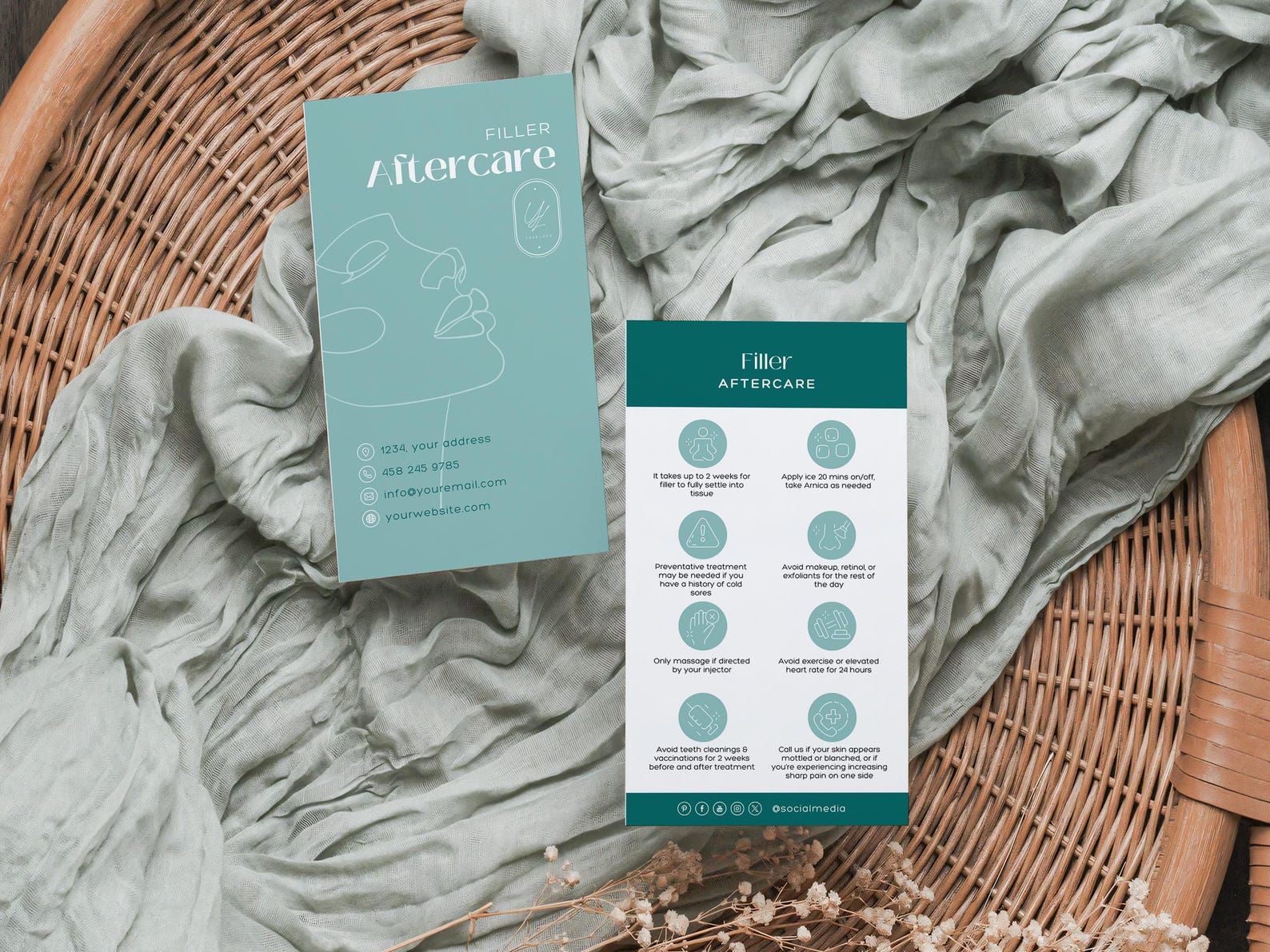 Filler Aftercare Card Template Canva | Editable Filler Care Card, Post ...