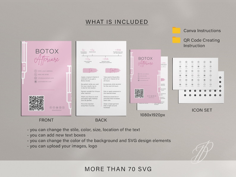 Editable Botox Aftercare Card Templates, Instant Download, Injection ...
