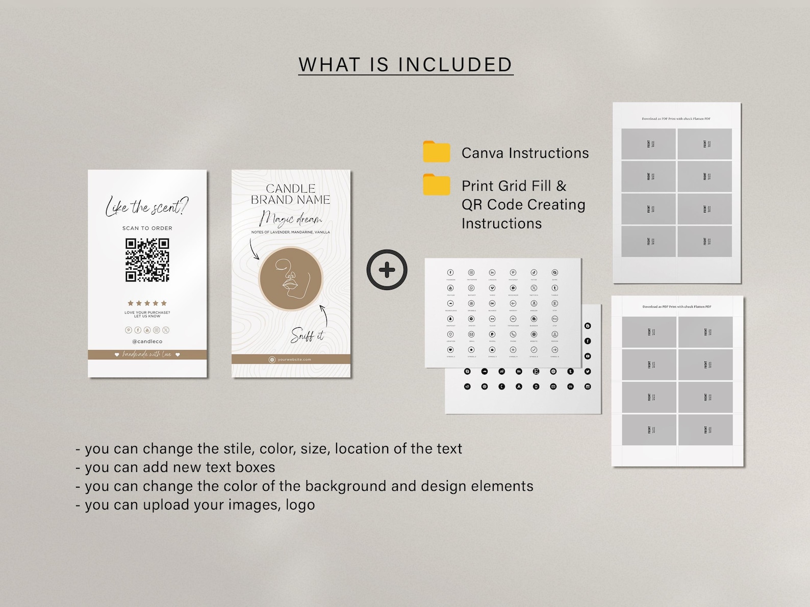 Candle Scent Card Template, Scent Tester Card, Editable Wax Melt ...