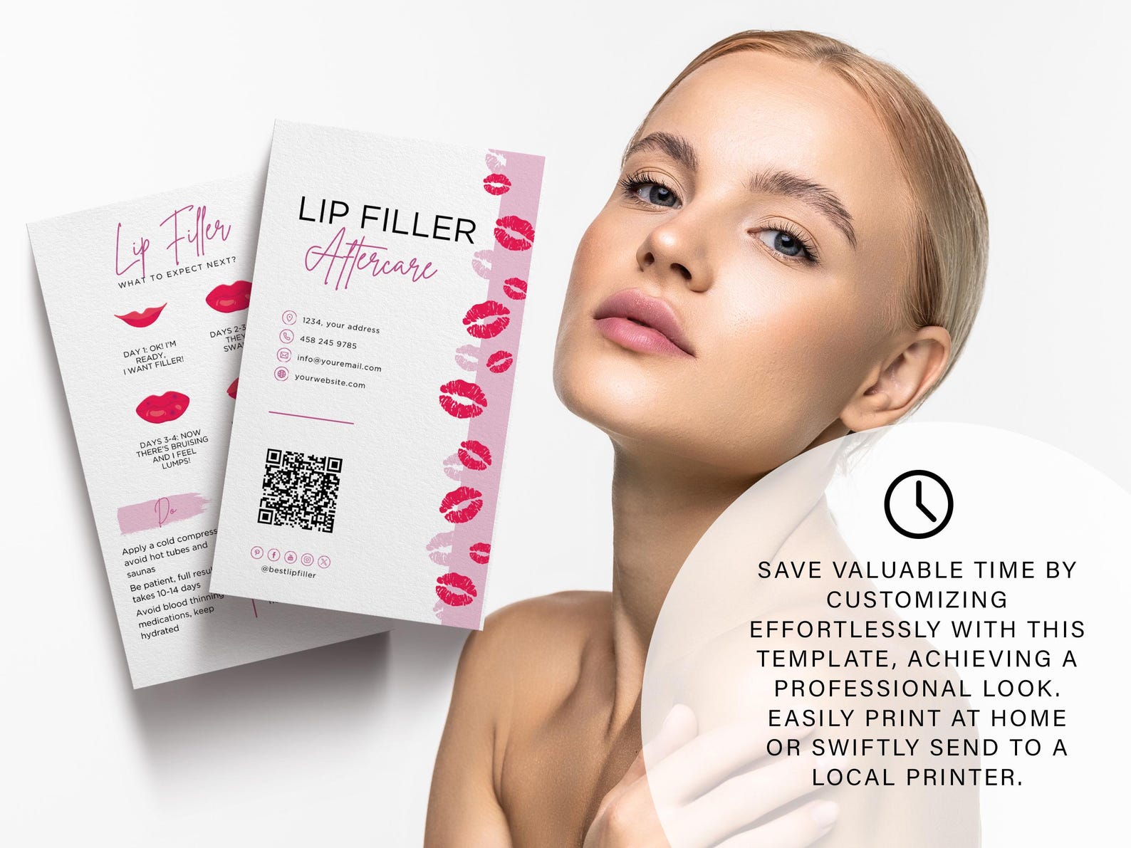 Lip Filler Aftercare Instructions Template | Editable Lip Filler ...