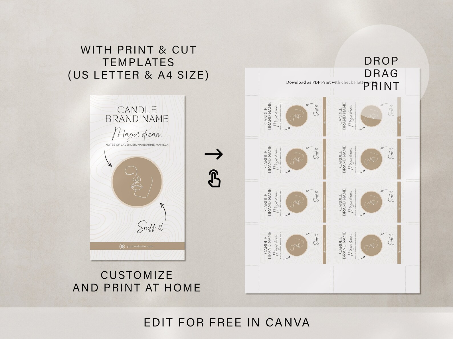 Candle Scent Card Template, Scent Tester Card, Editable Wax Melt ...