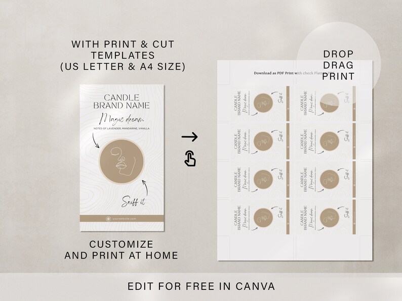 Candle Scent Card Template, Scent Tester Card, Editable Wax Melt ...