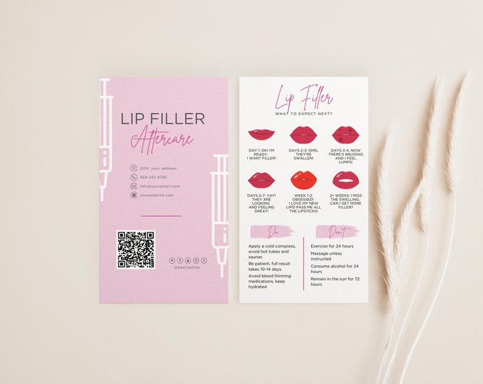 Digital Download Lip Filler Aftercare Leaflet Template - Etsy