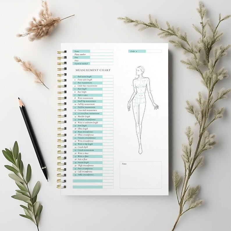 Body Measurement Chart Women Female Template Fashion - Etsy