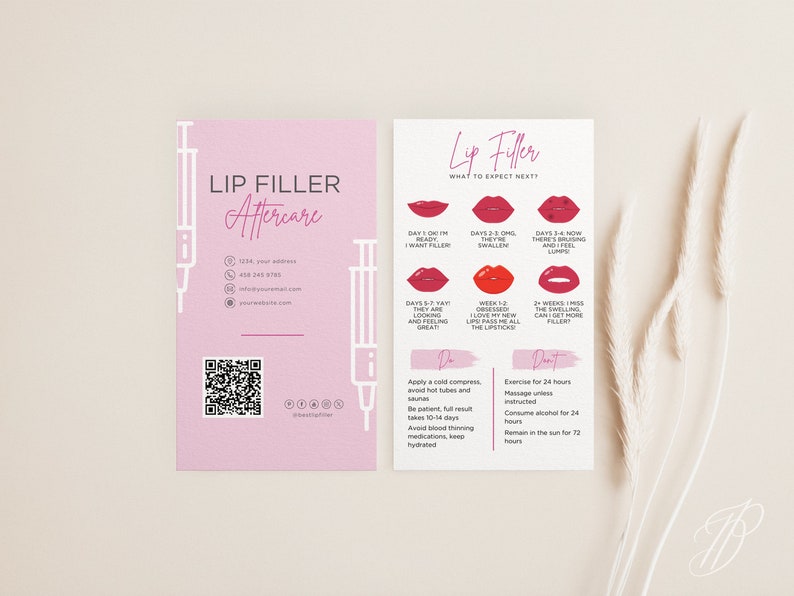 Lip Filler Aftercare Instructions Template Editable Lip Filler Healing