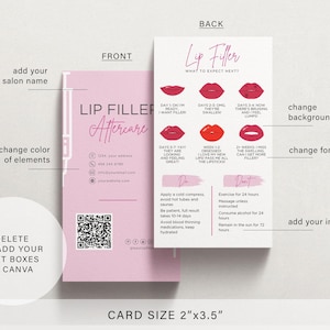 Lip Filler Aftercare Instructions Template | Editable Lip Filler ...