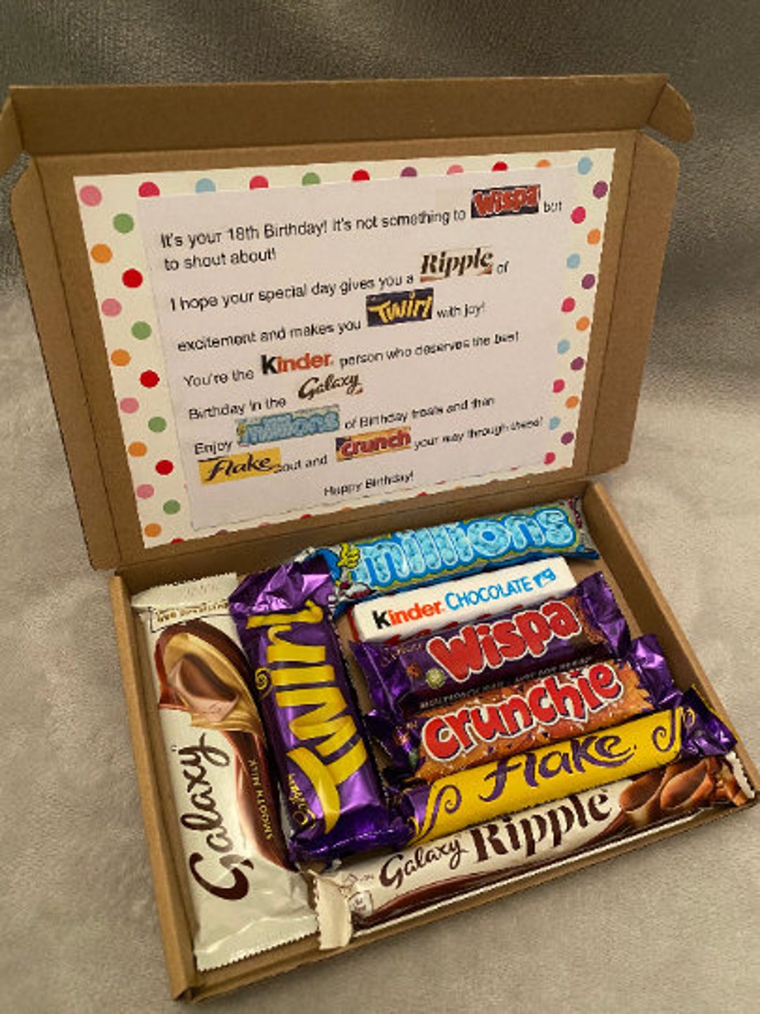 18th Birthday Sweet Chocolate Treat Box Poem Digital Download - Etsy