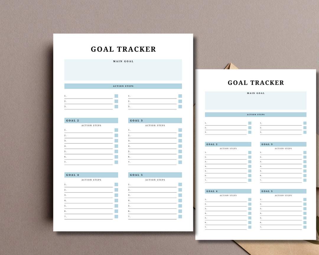 Goal Planner Printable – Step-by-step Goal Setting PDF | Habit Tracker ...