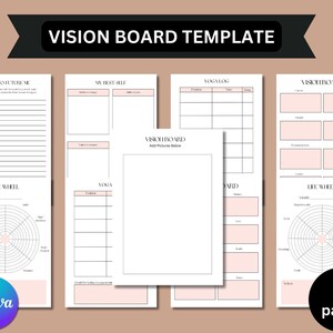 Vision Board Planner – Printable & Editable PDF | Manifestation ...