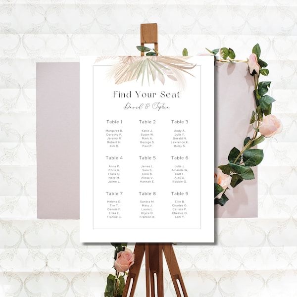 Foam Board Wedding Seating Chart - Etsy