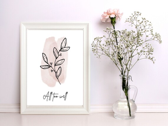 All Too Well Printable // Printable Wall Art // Pink Quotes // - Etsy