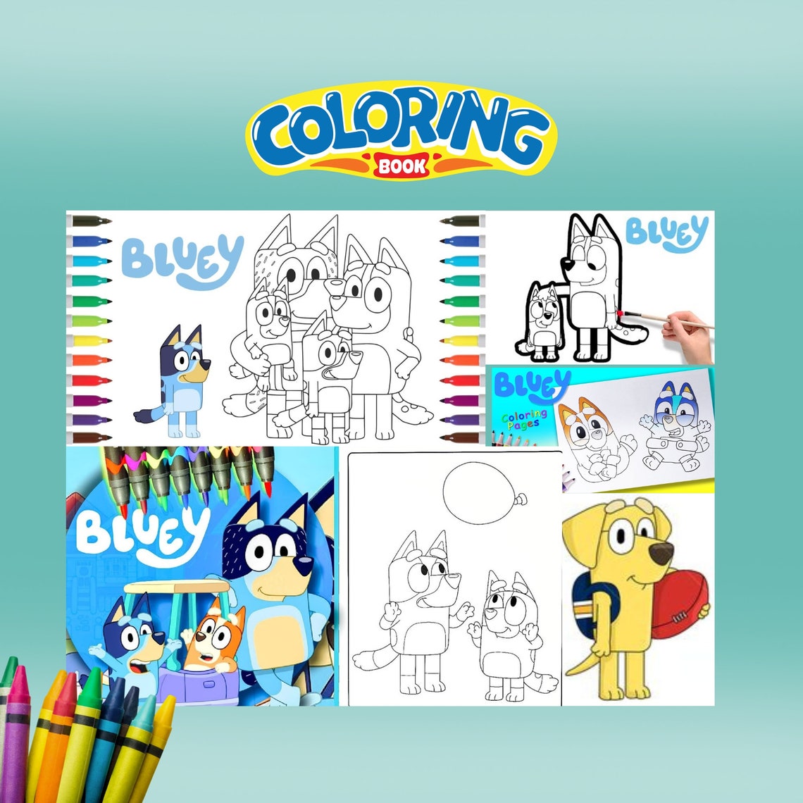 30 Bluey Dog Coloring Pages for Kids, Toddlers, Preschool Toddlers ...