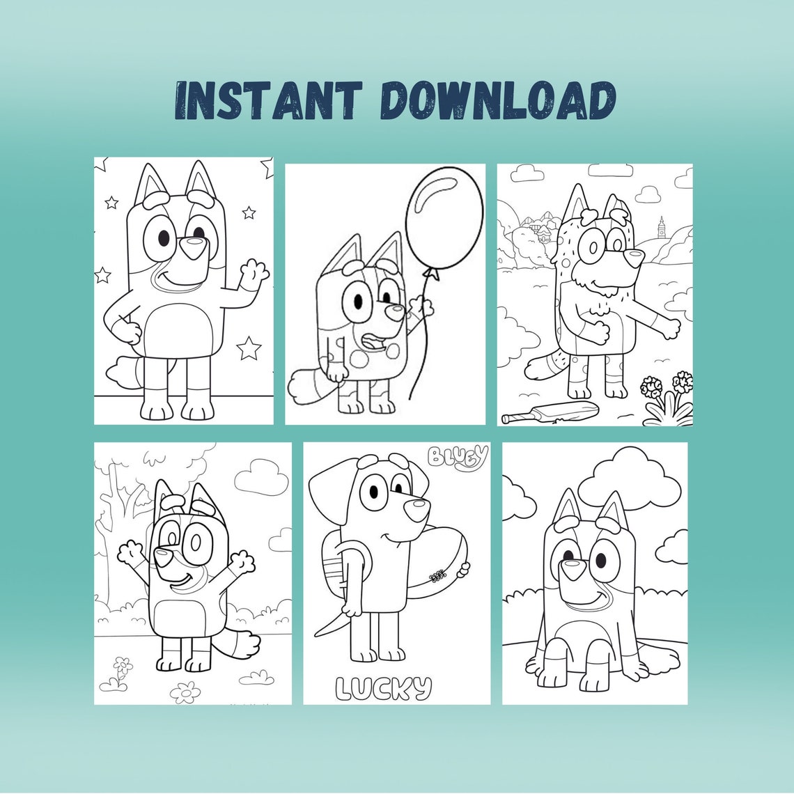 30 Bluey Dog Coloring Pages for Kids, Toddlers, Preschool Toddlers ...