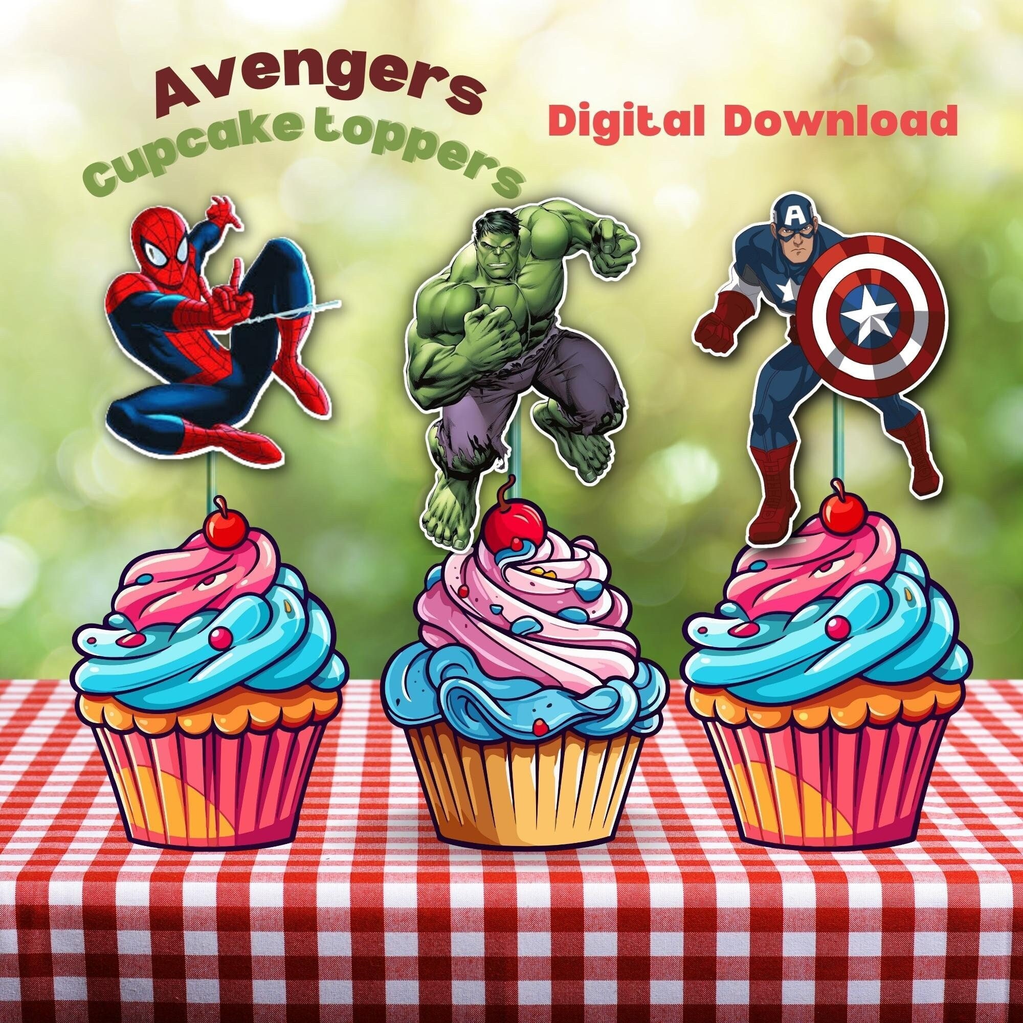 Marvel Avengers Cupcake Topper Cake Toppers Decoration - Etsy