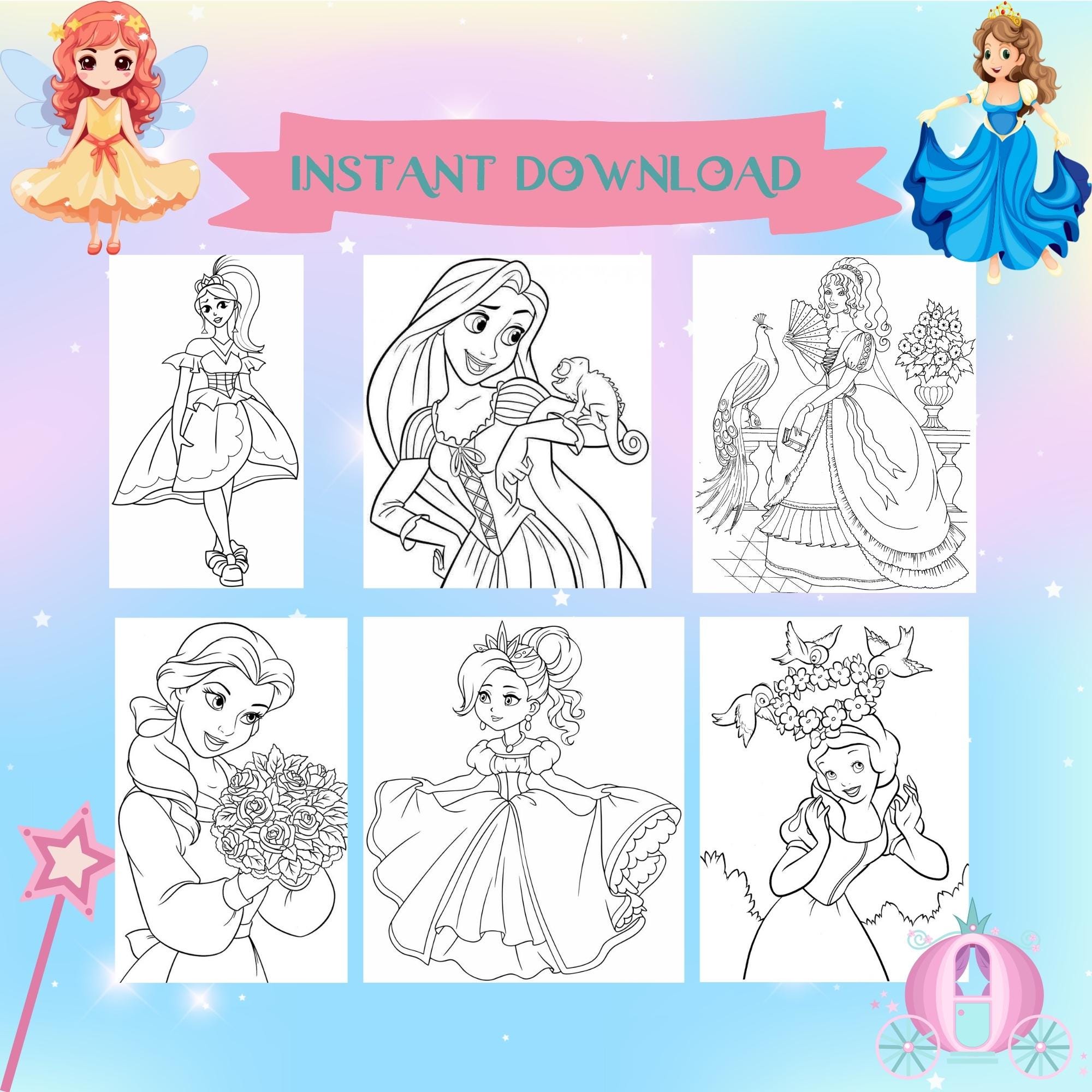 30 Princess Coloring Pages for Kids, Toddlers, Preschool Toddlers ...