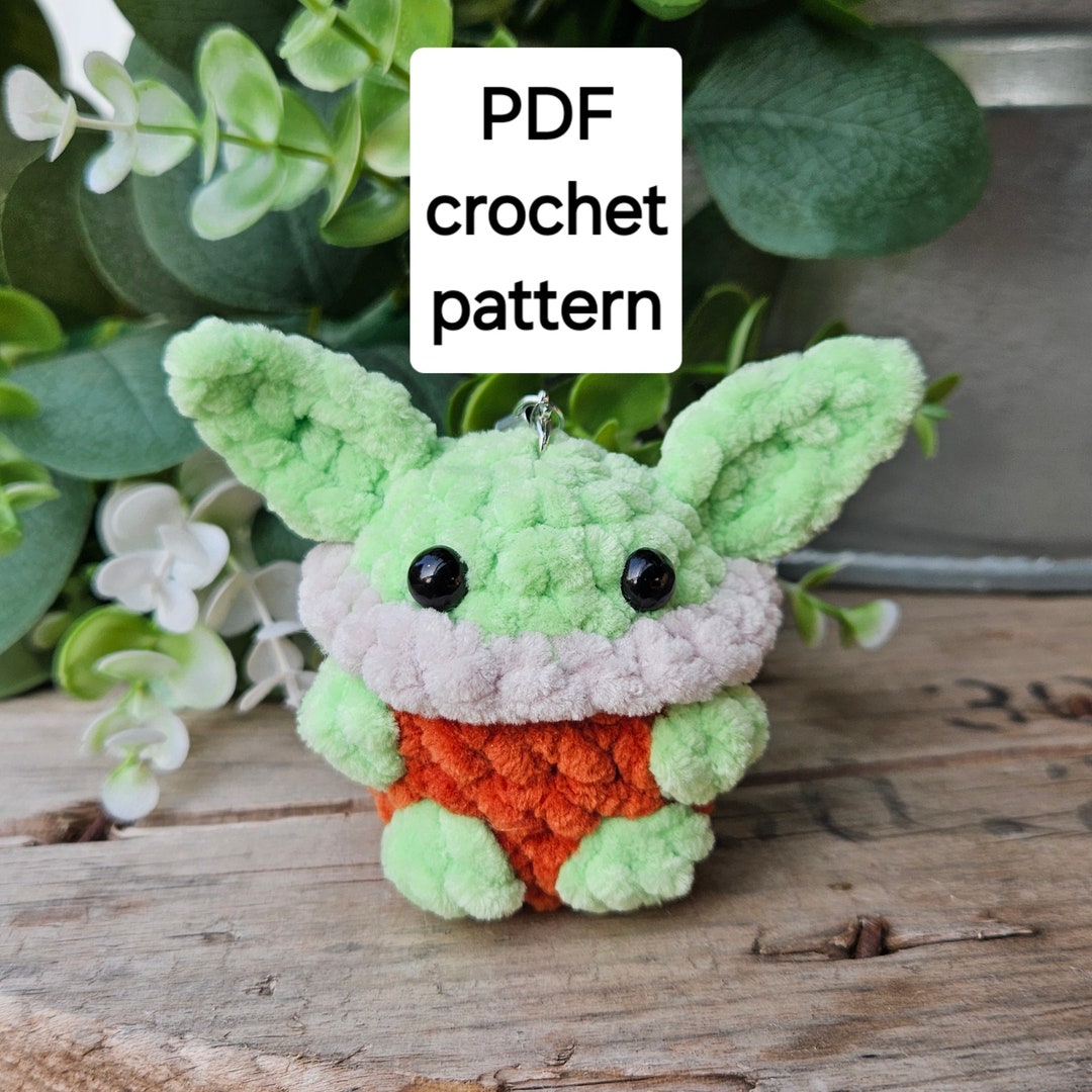 Baby Yoda Pdf Pattern, Baby Yoda Keychain Pdf Download, Low Sew Yoda Crochet Pattern, Grogu ...