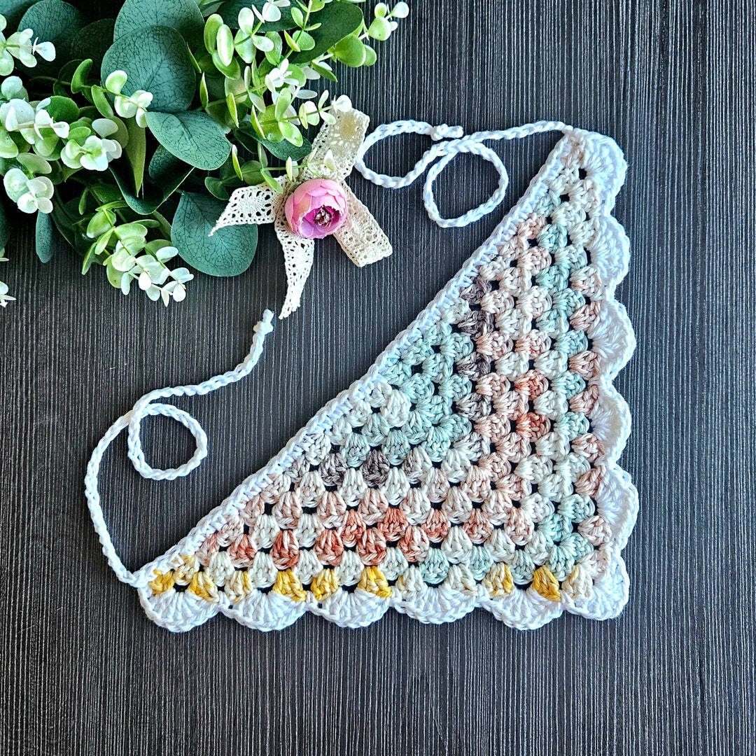 Crochet Bandana, Stylish Bandana, 80s Style Bandana, Cotton Bandana ...