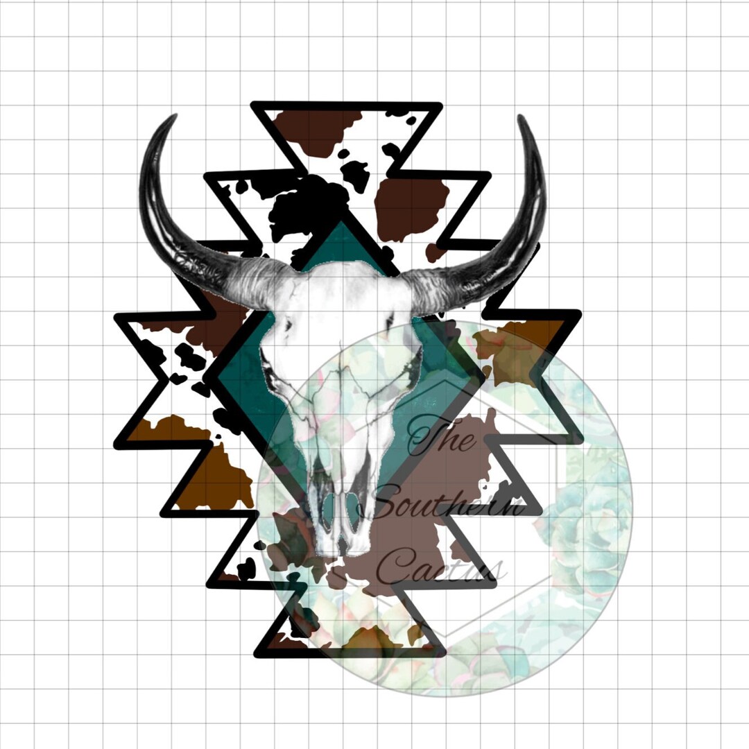 Western Cow Print Aztec SVG PNG & JPEG - Etsy