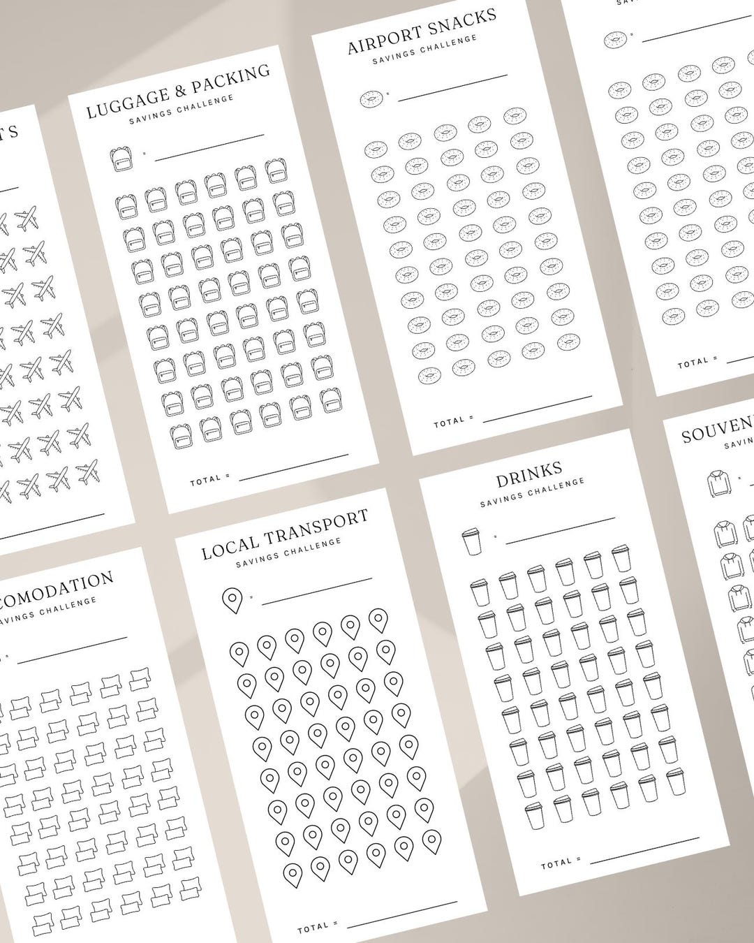 TRAVEL SAVINGS | Challenge Bundle Dashboards - Etsy