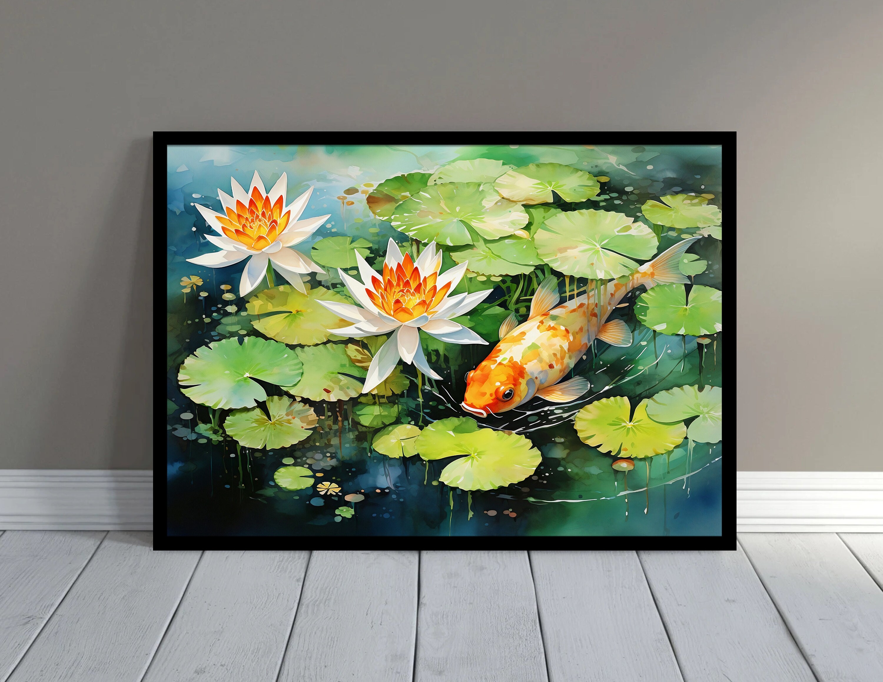 KOI Fish Print, Koi Fish Wall Art, Koi Fish, Koi Fish Watercolor ...