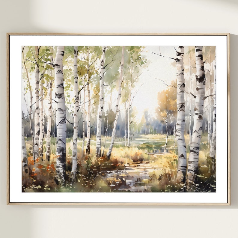 Aspen Trees Watercolor Fine Art Large Poster Print Home Decor Gift Art ...
